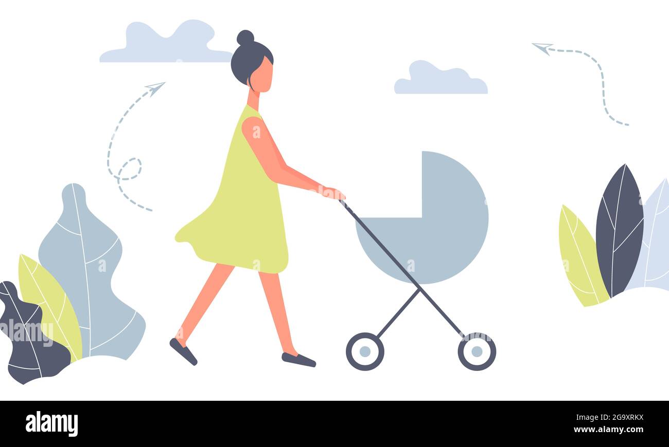 Pushchair cartoon hi-res stock photography and images - Alamy