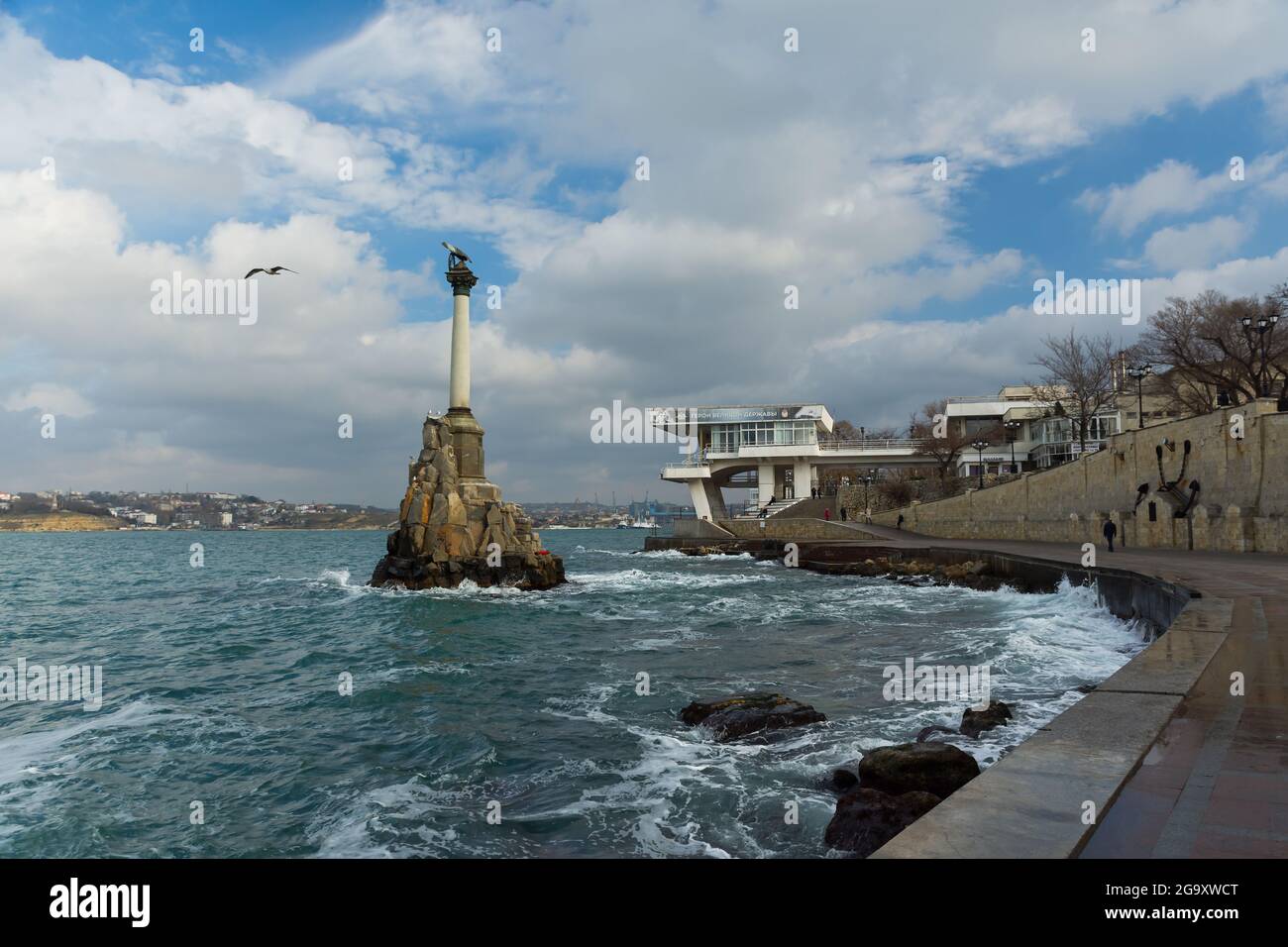 Sevastopol, Crimea, January 25, 2020. View of the famous monument to ...