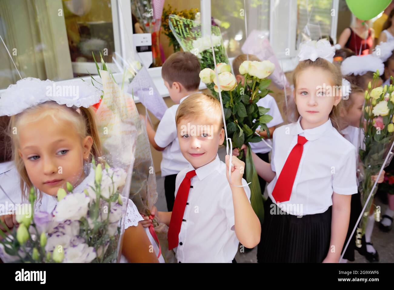 Kerch Russia - September 1, 2020 - children go to school, first bell ...