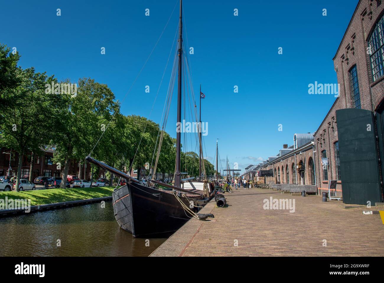 Den Helder, the Netherlands. July 2021. Old sailing boats in the harbor ...