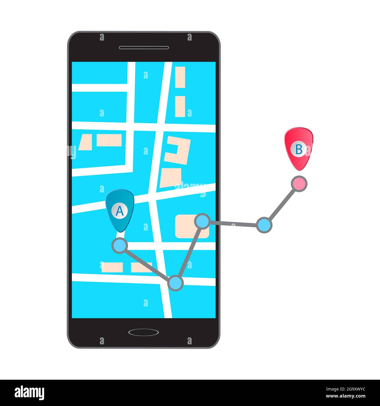 GPS navigation in smartphone. Vector illustration Stock Vector Image ...
