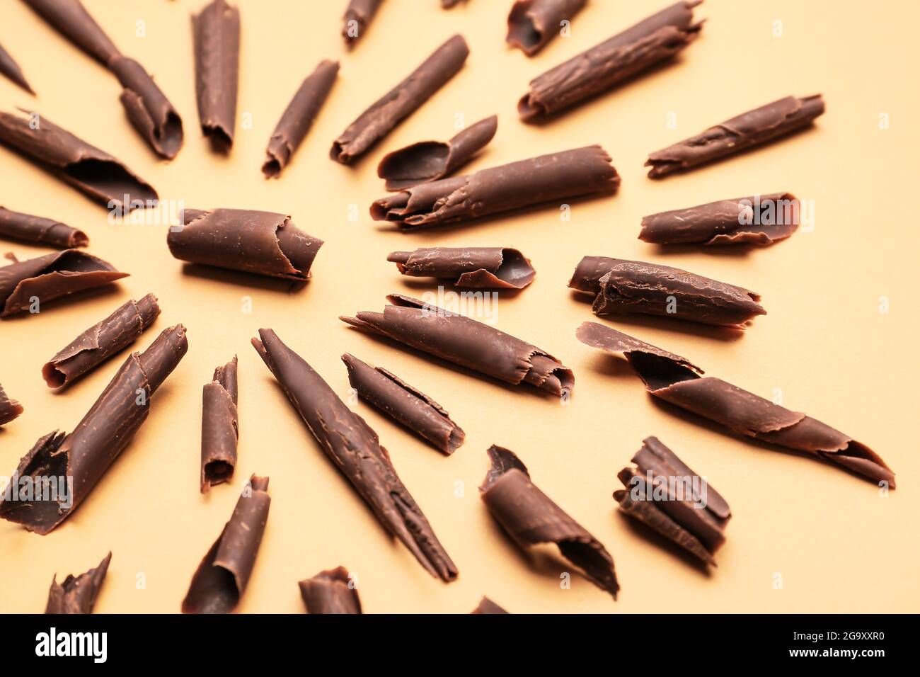 Chocolate curls texture hi-res stock photography and images - Alamy