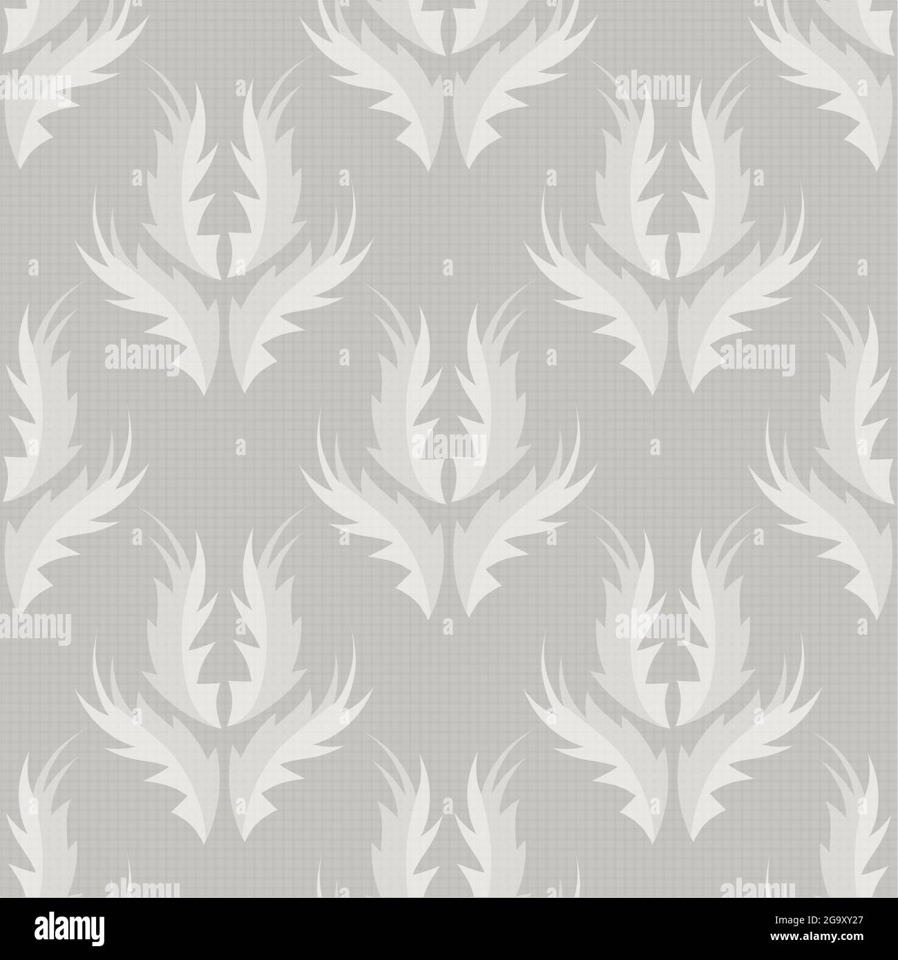 Stylized flame shape leaf seamless vector pattern background. Light ...