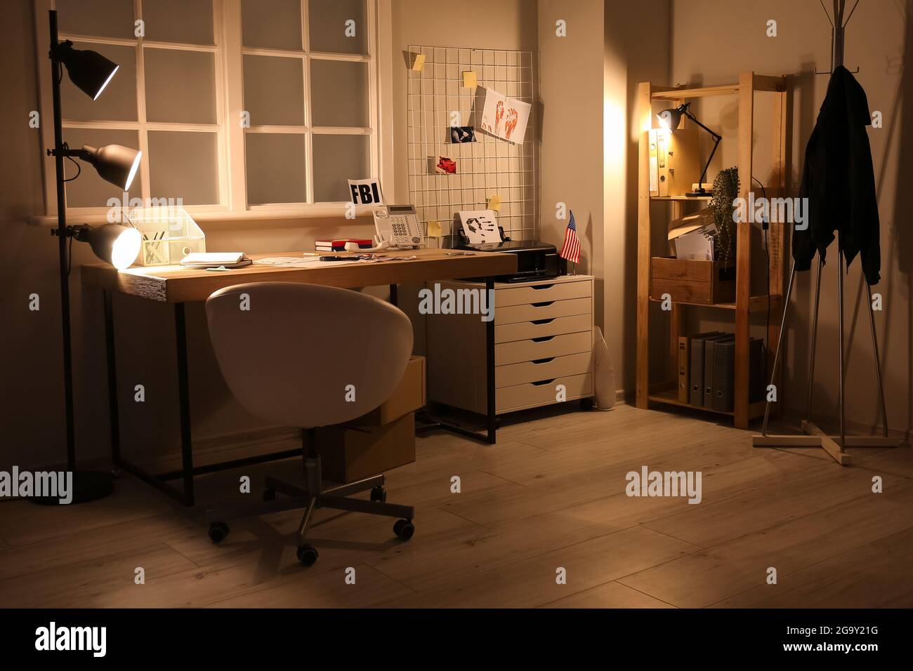 Interior of FBI agent's office Stock Photo - Alamy