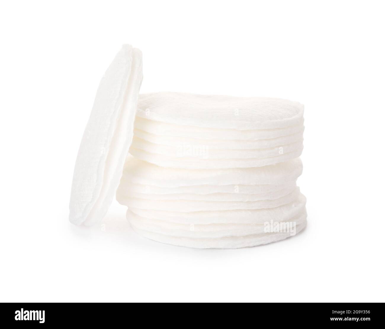 Stack of cotton pads on white background Stock Photo - Alamy