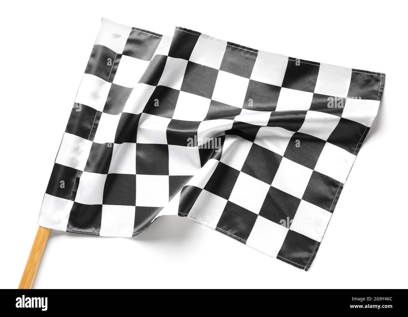 Racing flag on white background Stock Photo - Alamy
