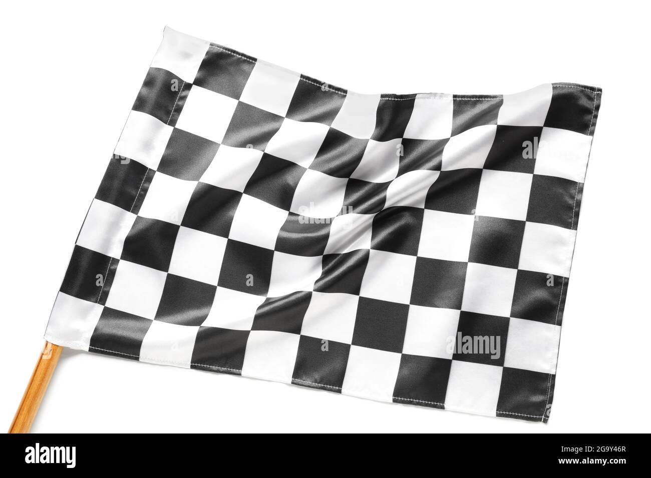 Racing flag on white background Stock Photo - Alamy