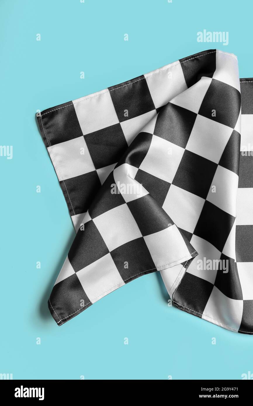 Racing flag on color background Stock Photo - Alamy