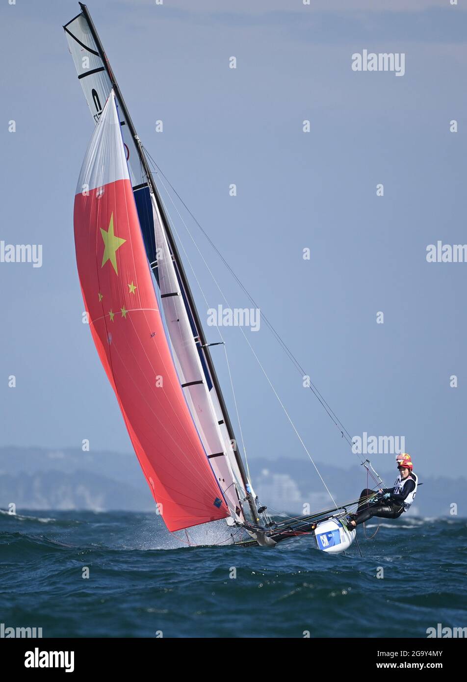 Kanagawa, Japan. 28th July, 2021. Hu Xiaoxiao/Yang Xuezhe (back) of ...