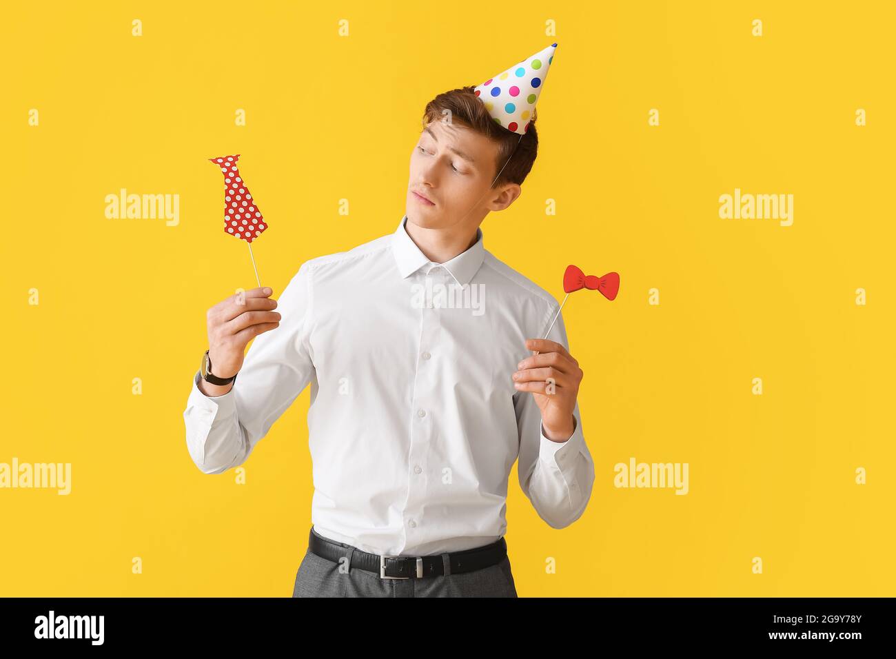 Handsome man party decor hi-res stock photography and images - Alamy