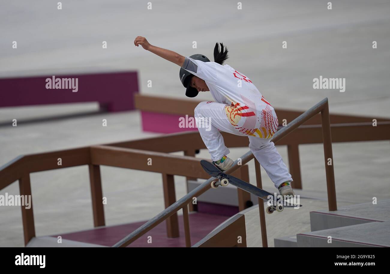 July 26, 2021: Wenhui Zeng during women's street skateboard at the ...