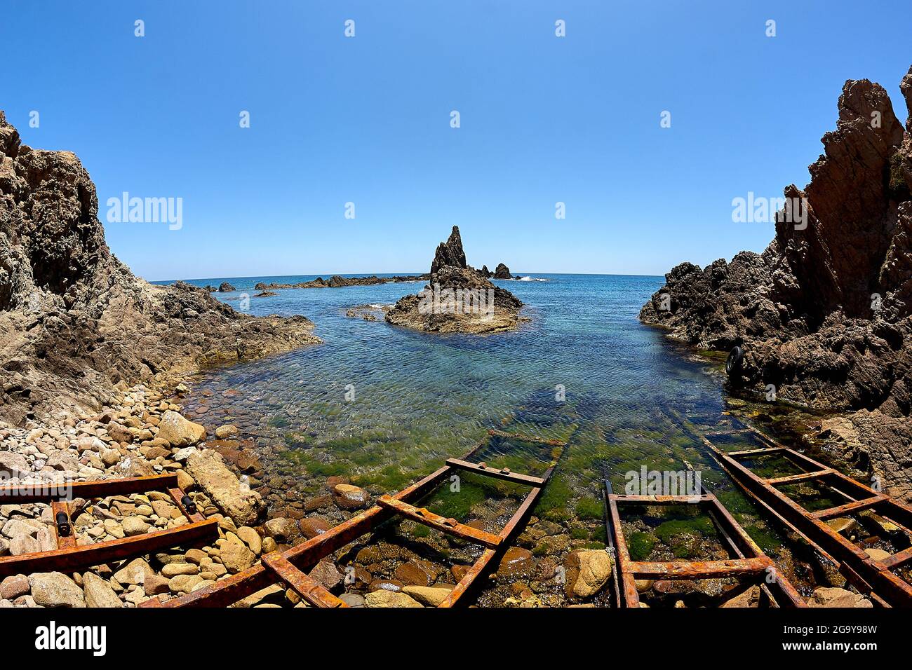 Amazing Sirens Reef in Cabo de Gata Natural Park - Almeria Stock Photo ...