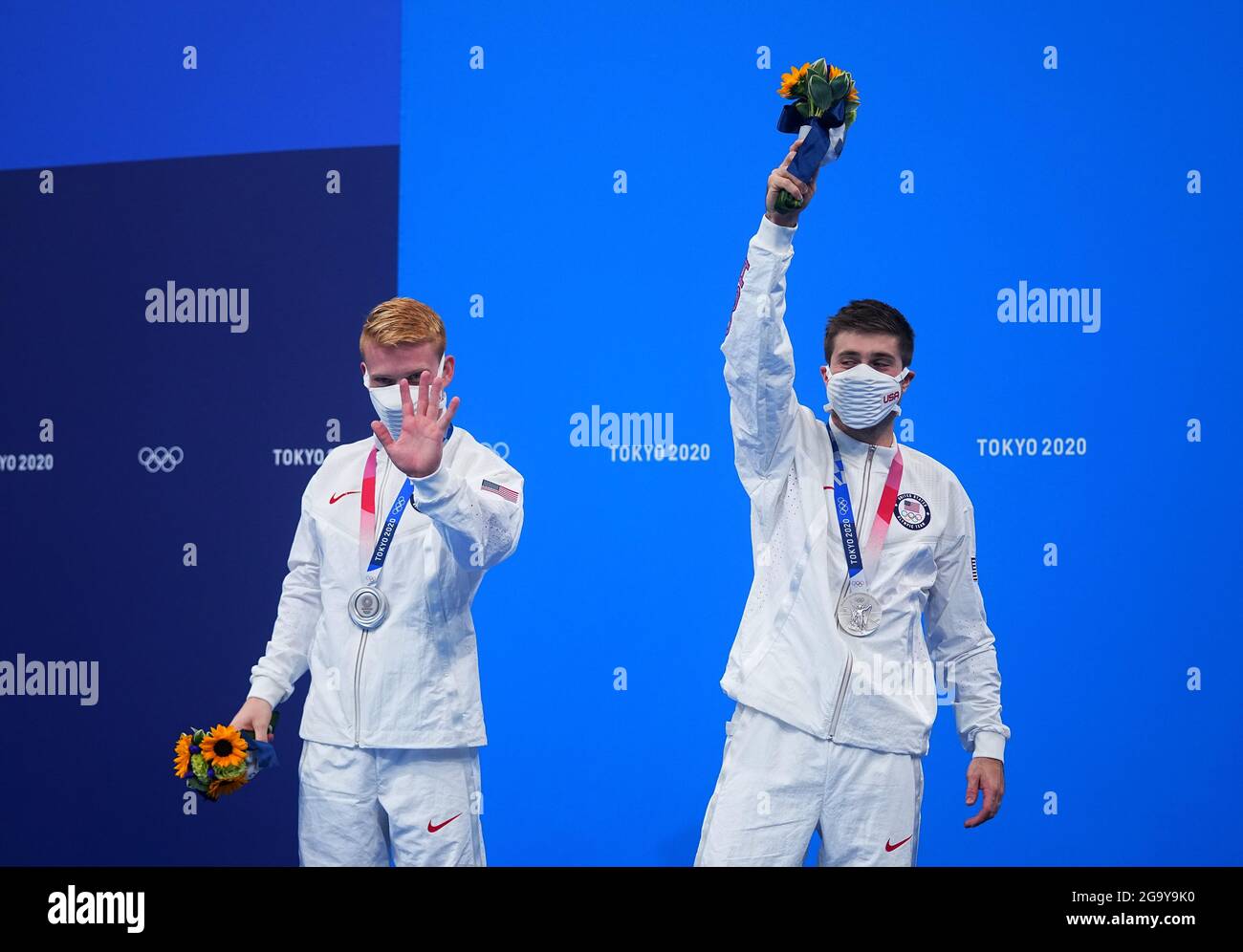 Tokyo, Japan. 28th July, 2021. Andrew Capobianco (L) and Michael Hixon ...