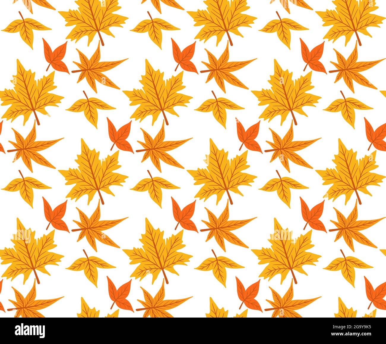 Seamless pattern with colorful autumn leaves. Vector illustration Stock ...