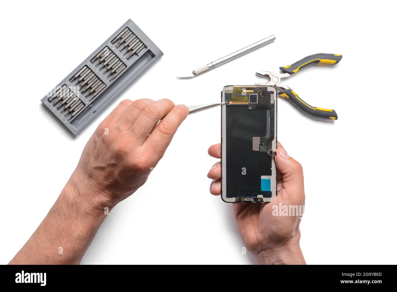 Technician mobile phone repairing fixing Cut Out Stock Images ...