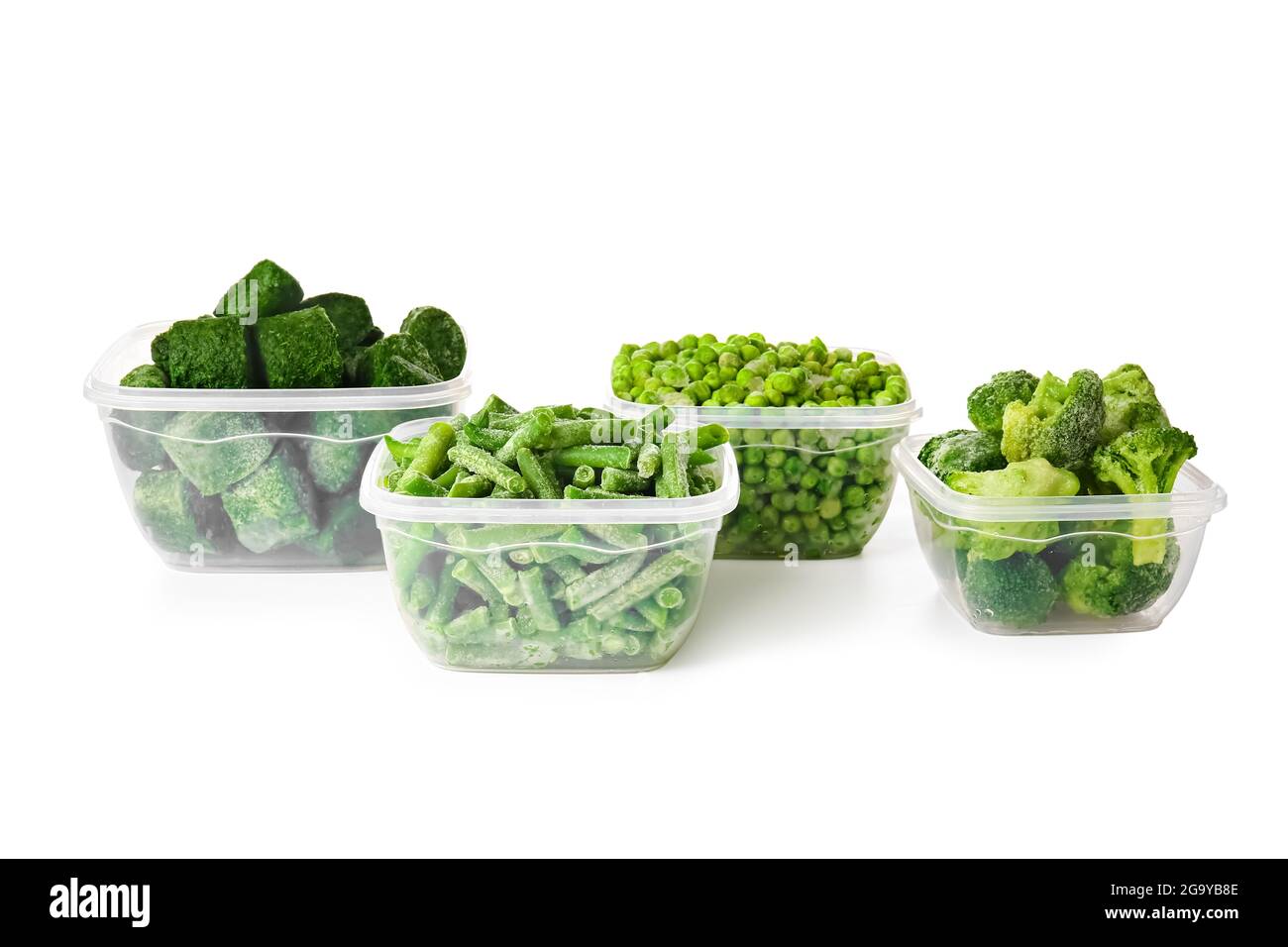 Containers green broccoli peas hi-res stock photography and images - Alamy