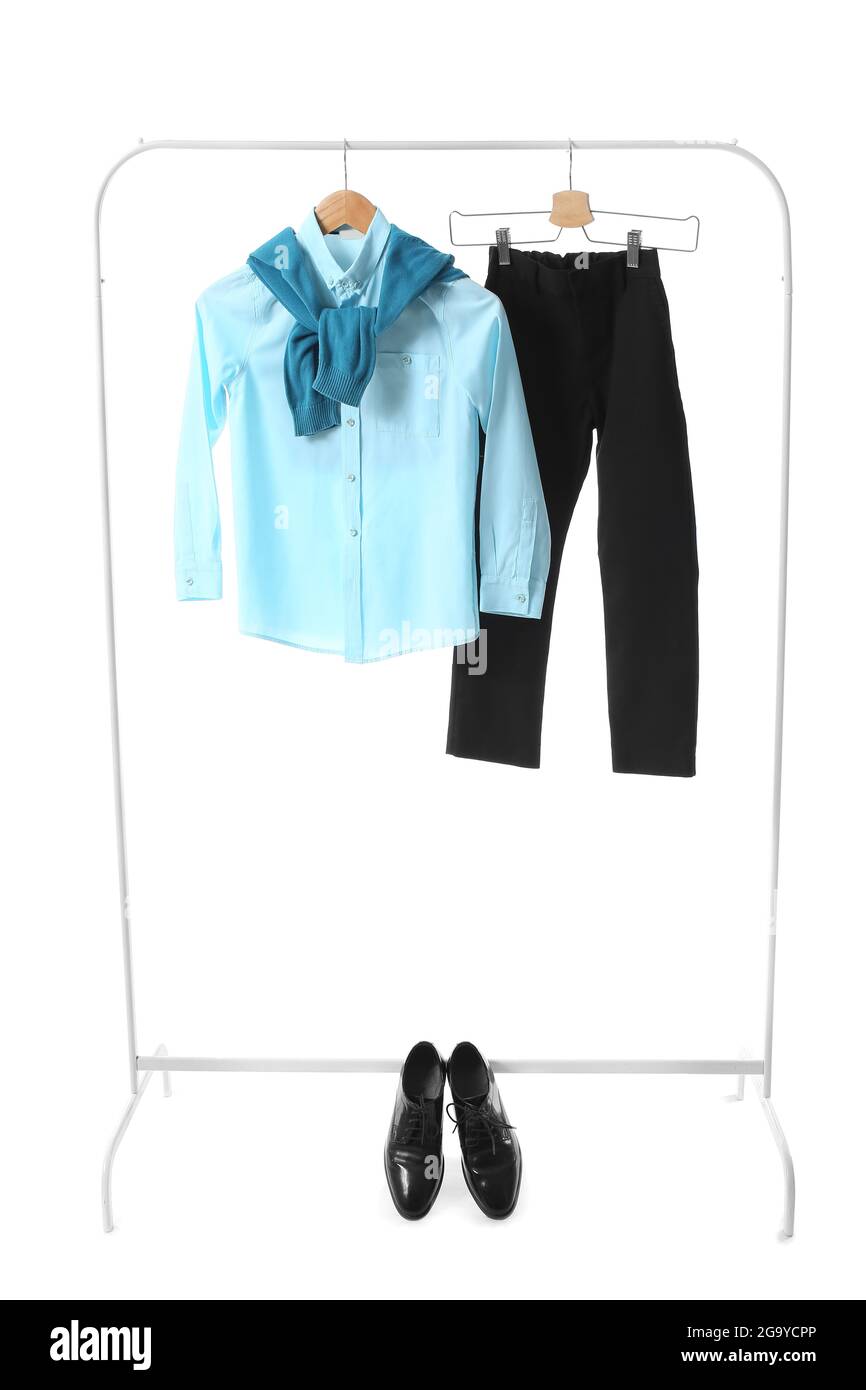 Stylish school uniform on white background Stock Photo - Alamy