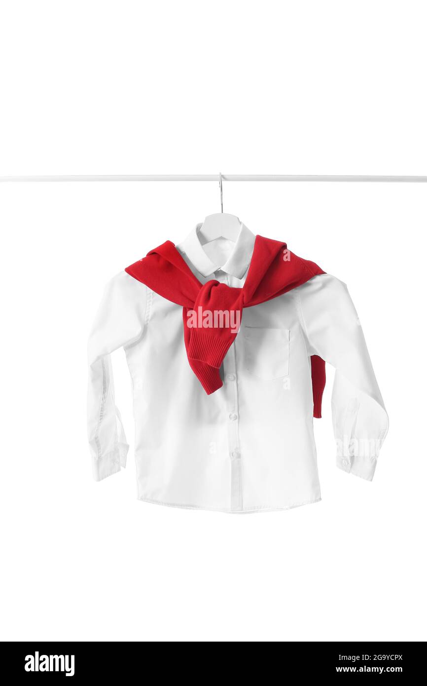 Stylish school uniform on white background Stock Photo - Alamy