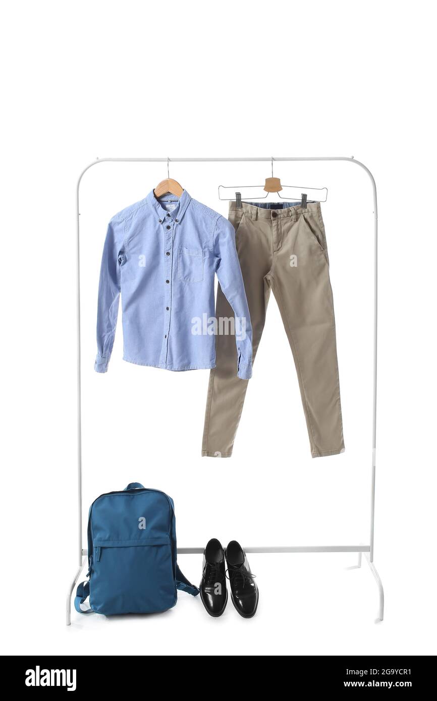 Stylish school uniform on white background Stock Photo - Alamy