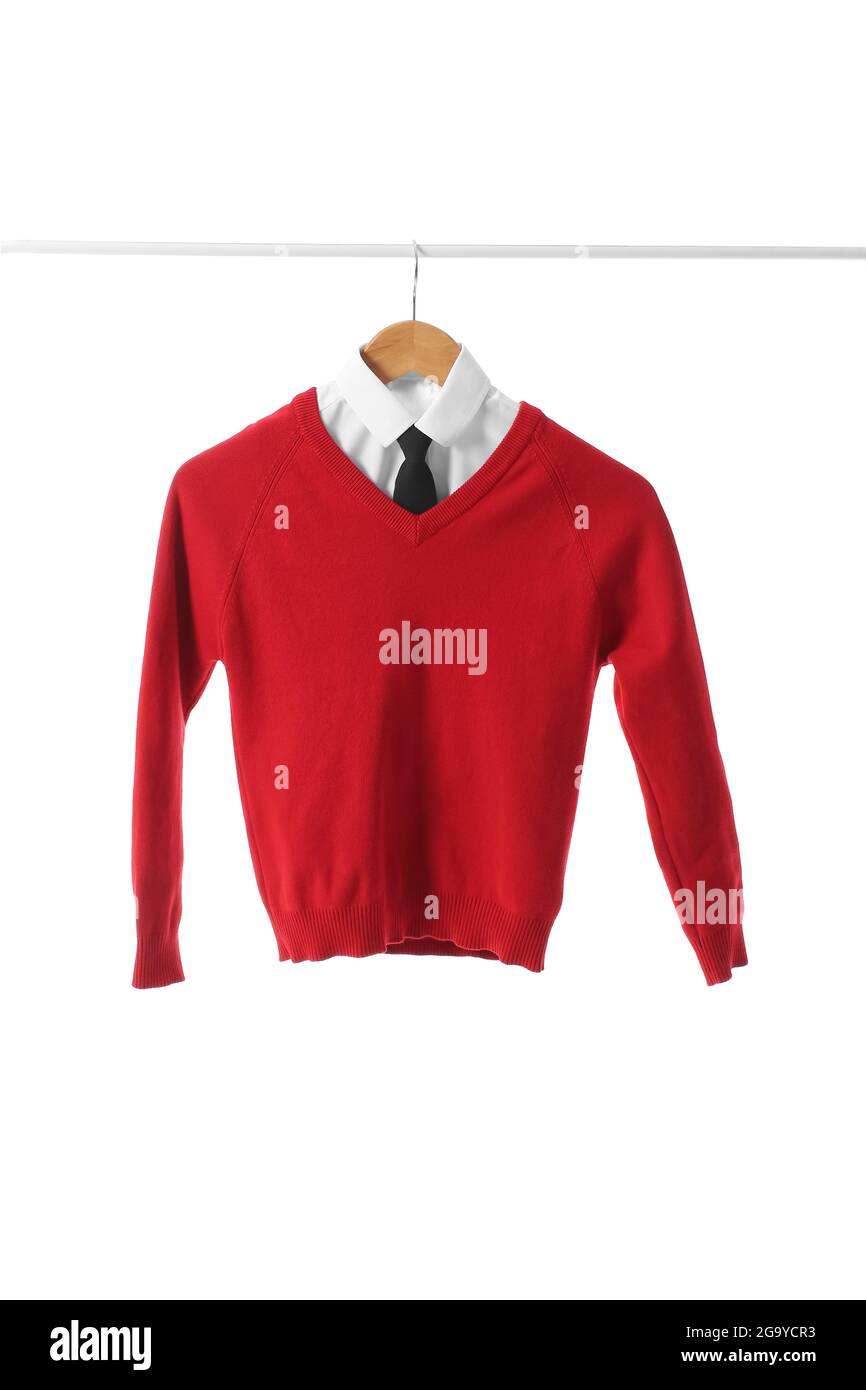 Stylish school uniform on white background Stock Photo - Alamy