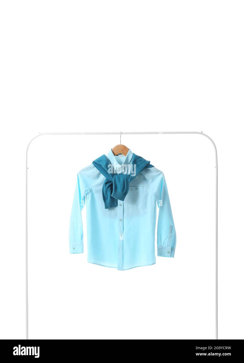 Stylish school uniform on white background Stock Photo - Alamy