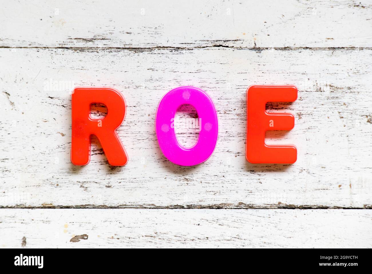 Color alphabet in word ROE (Abbbreviation of Return on equity) on ...