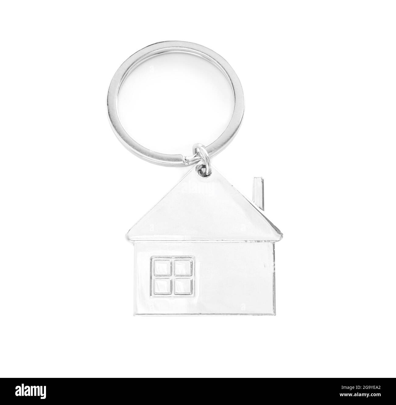 House shape keychain on white background Stock Photo - Alamy