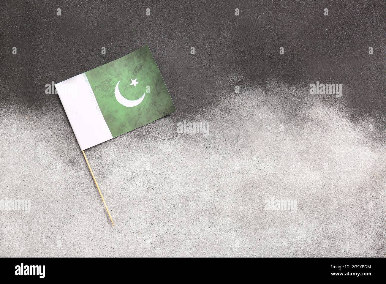 Pakistan flag on black and white background Stock Photo - Alamy