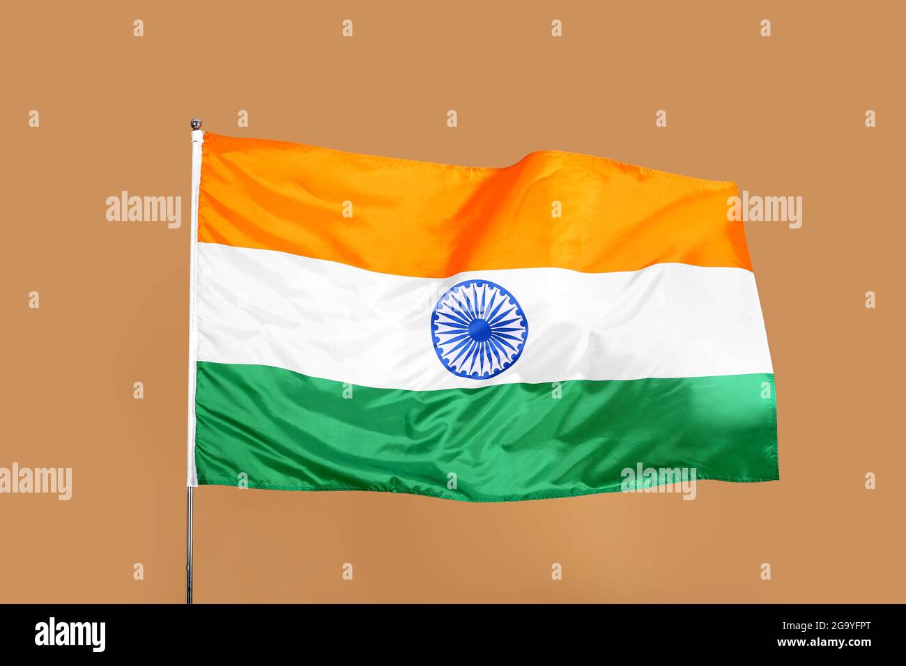 Flag of India on color background Stock Photo - Alamy