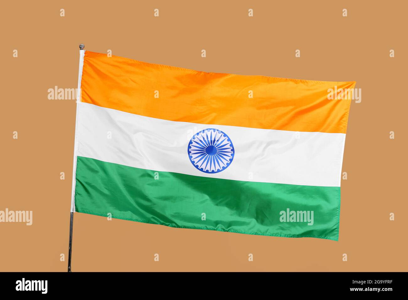Flag of India on color background Stock Photo - Alamy