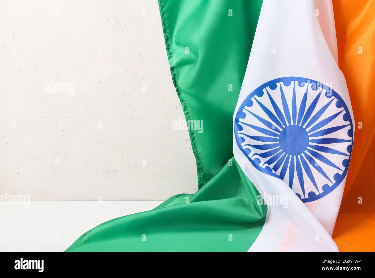 Flag of India on white background Stock Photo - Alamy
