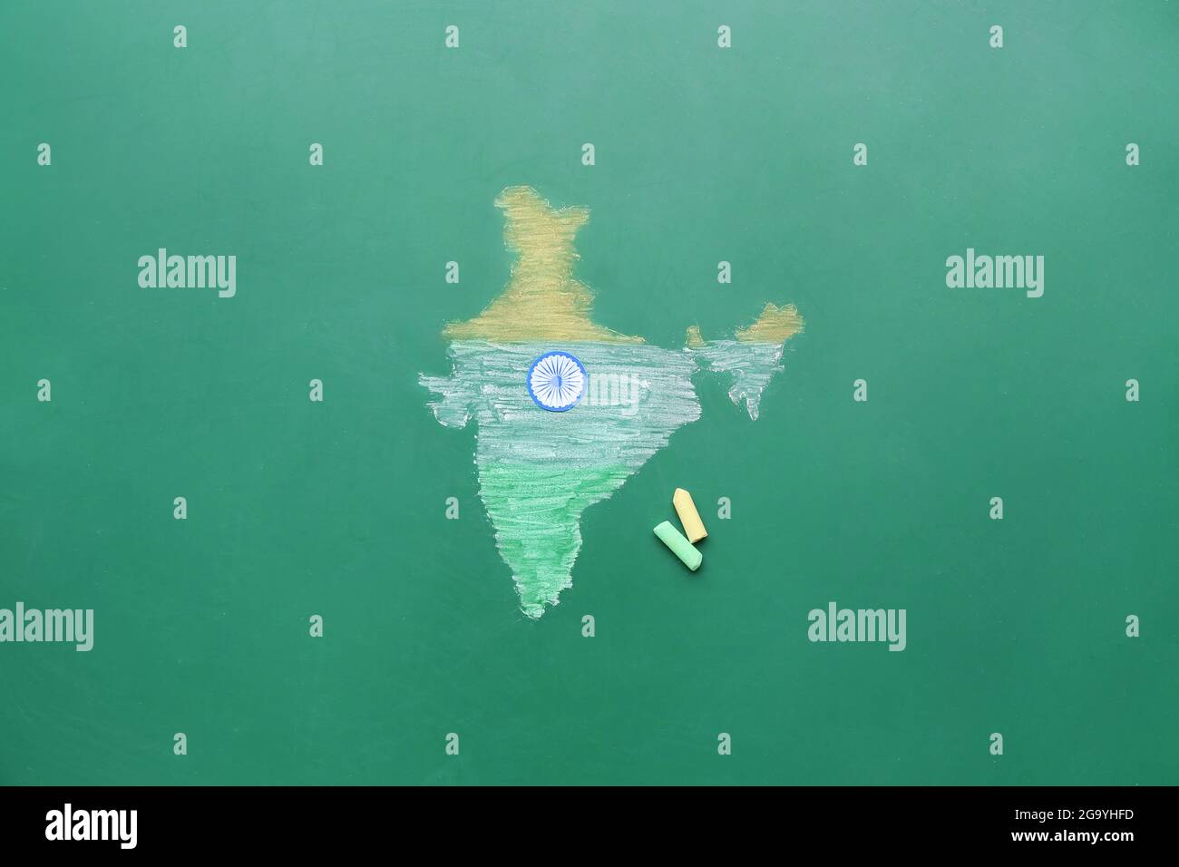 Indian continent drawn on chalkboard Stock Photo - Alamy