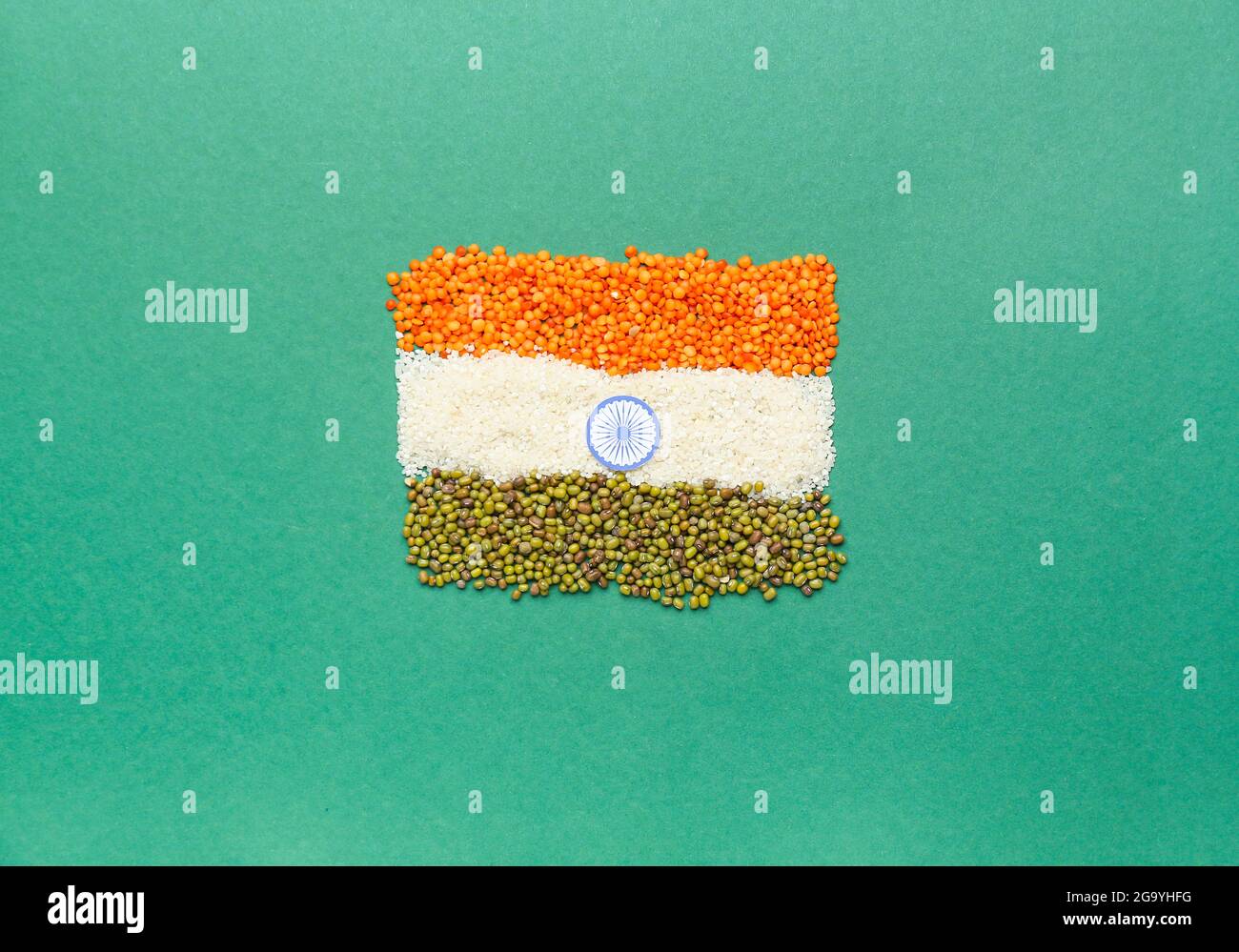 Flag of India made of food on color background Stock Photo - Alamy