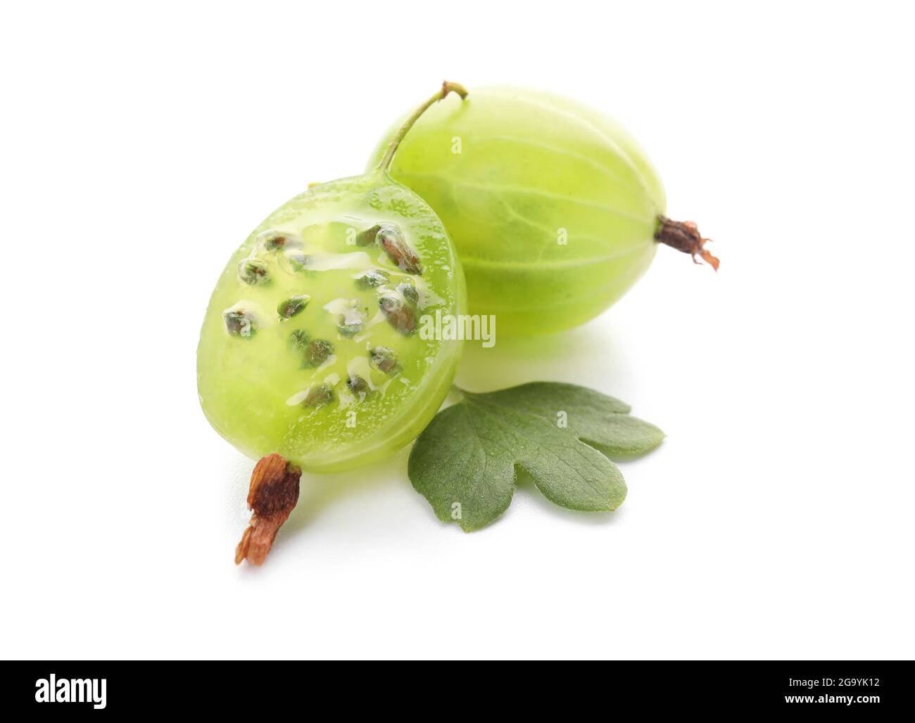 Fresh gooseberry on white background Stock Photo - Alamy