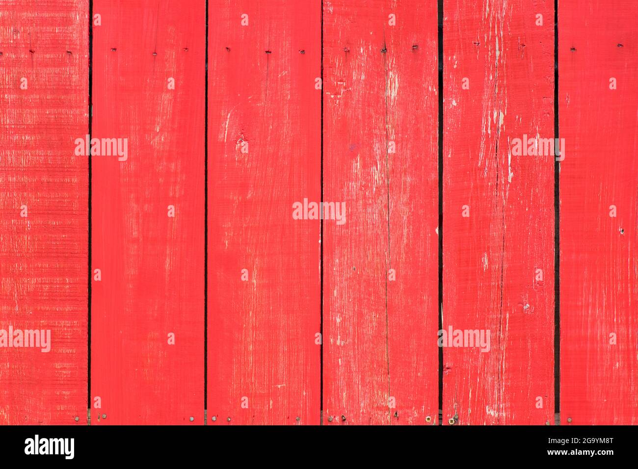 Grunge old red color wood plate textured background for decoration or ...