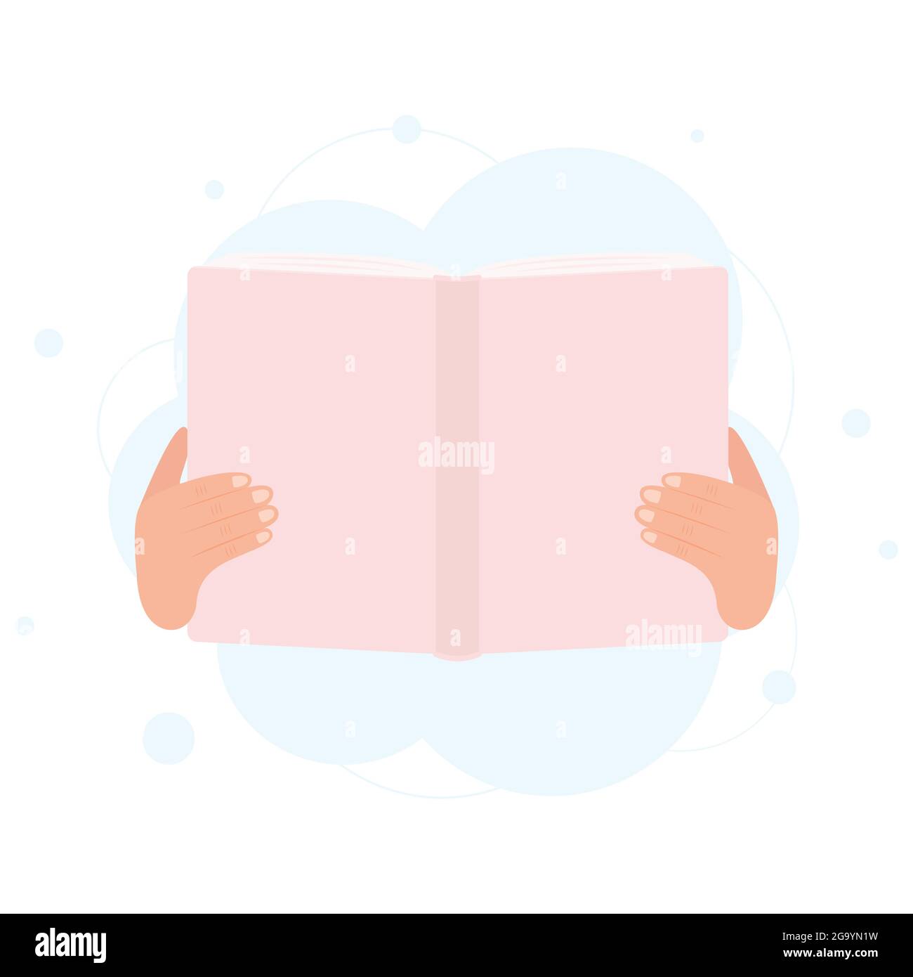 Hands holding book. Literacy day concept. Reading concept. Vector ...