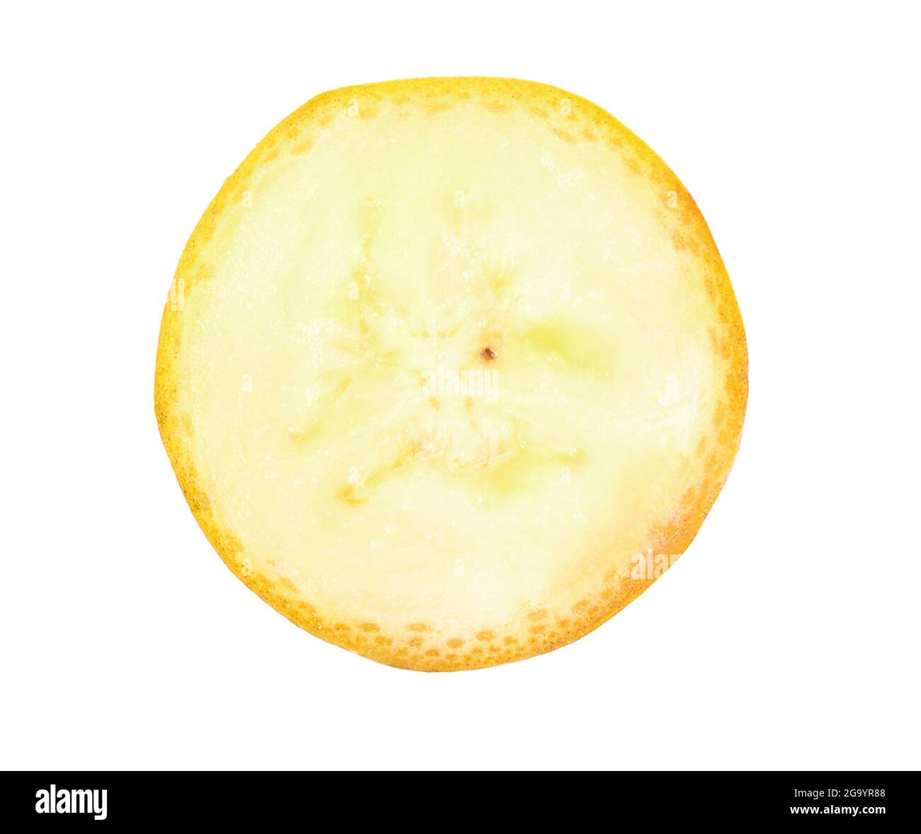 Banana slice isolated on white background. top view Stock Photo - Alamy