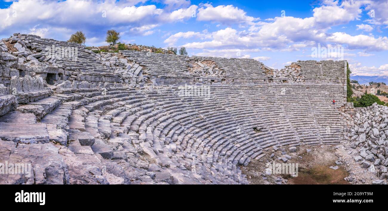 Panoramic view from the ancient Roman Theatre of Selge, Historical ...