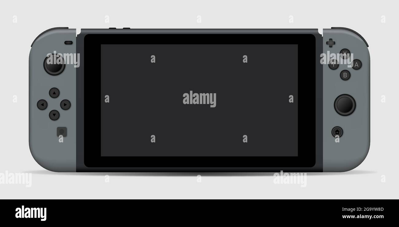 Nintendo Switch gray video game console. Vector illustration isolated ...