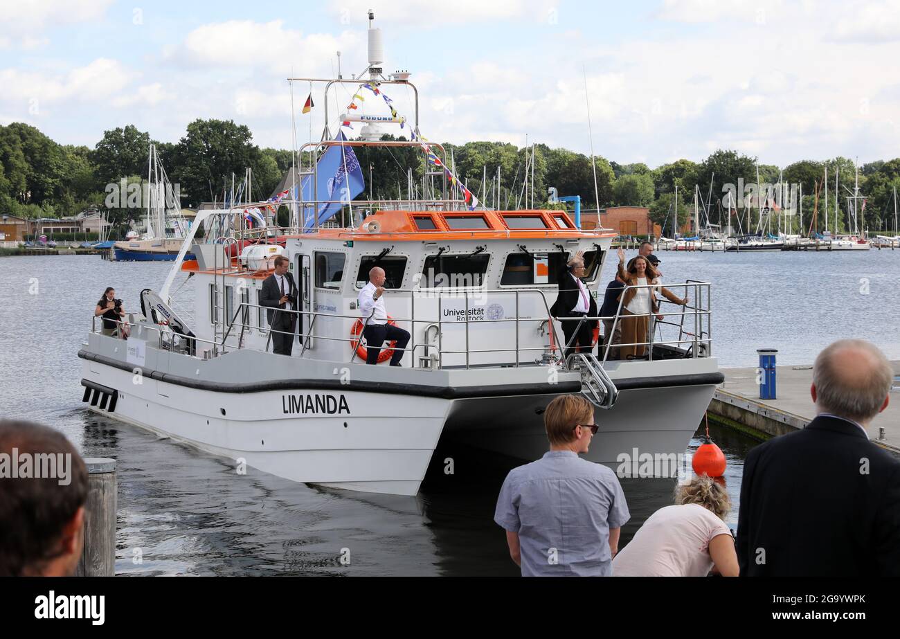 Rostock, Germany. 28th July, 2021. After its christening in the city ...