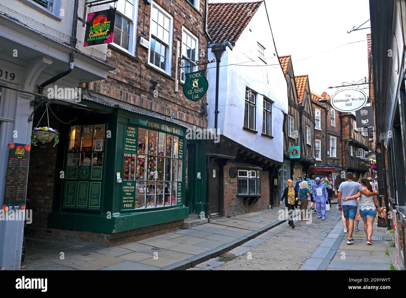 The Shambles, York, Yorkshire, with its timber clad buildings.once a ...