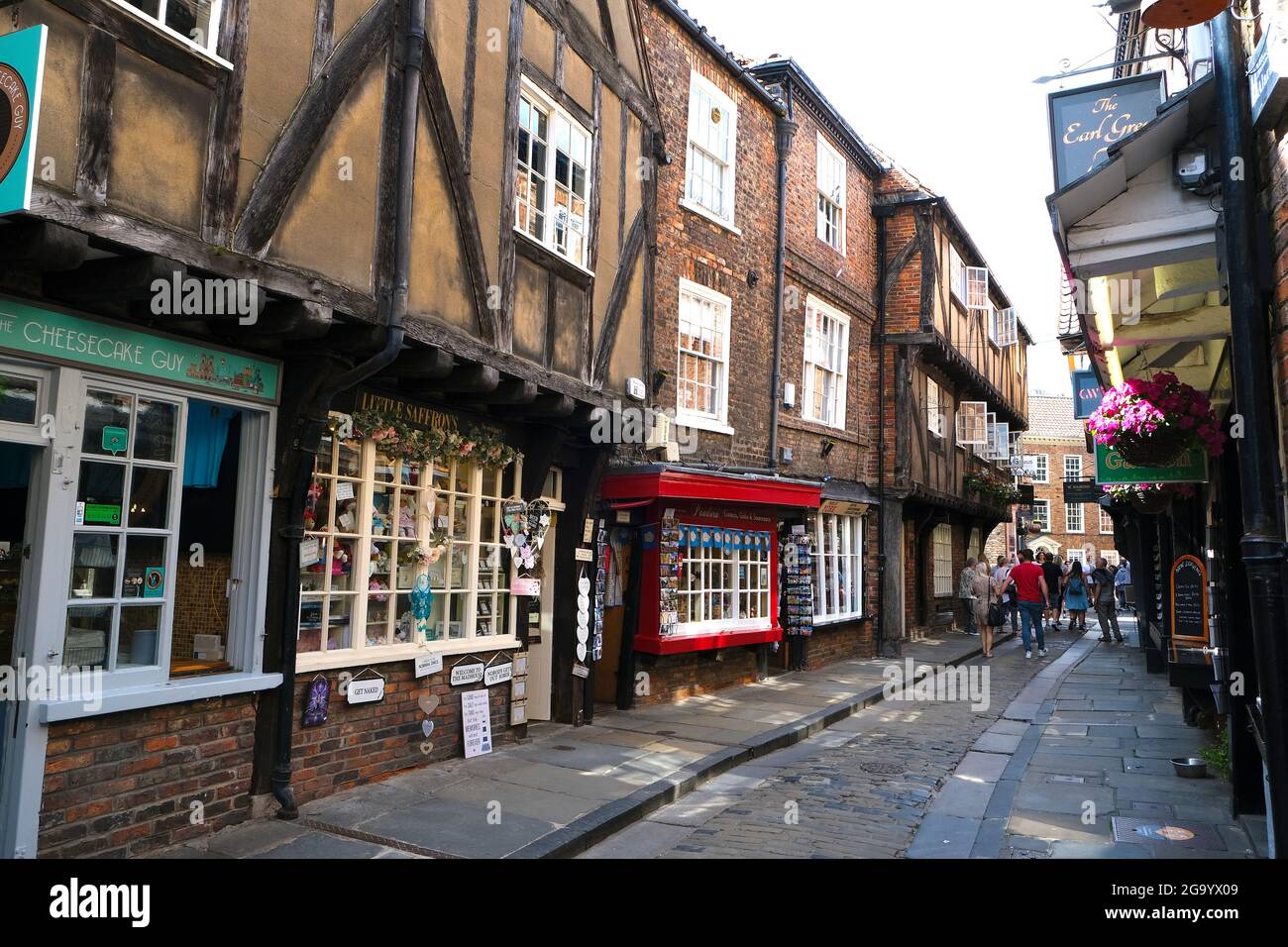 The Shambles, York, Yorkshire, with its timber clad buildings.once a ...