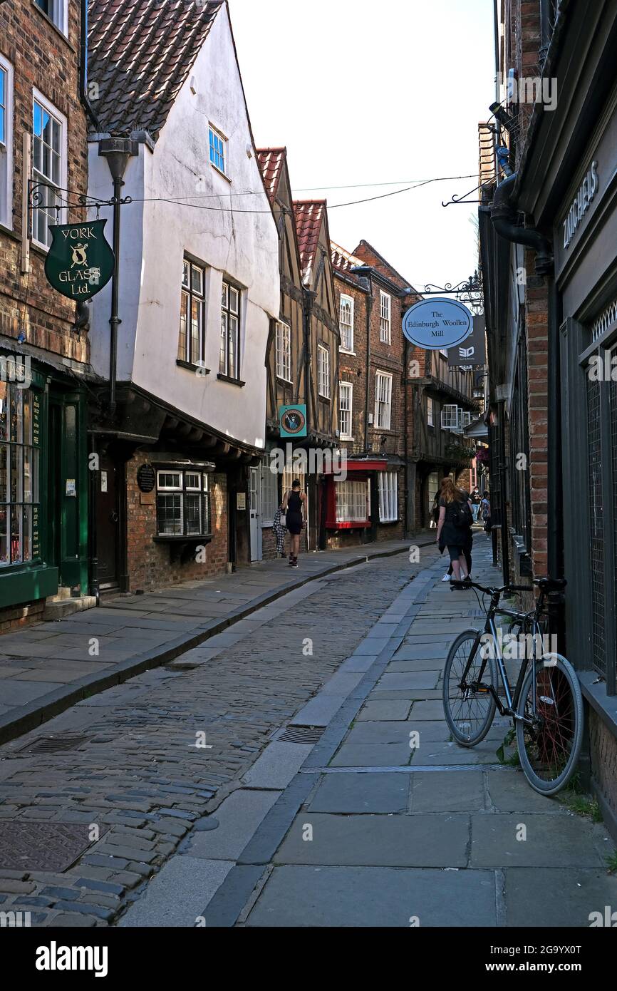 The Shambles, York, Yorkshire, with its timber clad buildings.once a ...