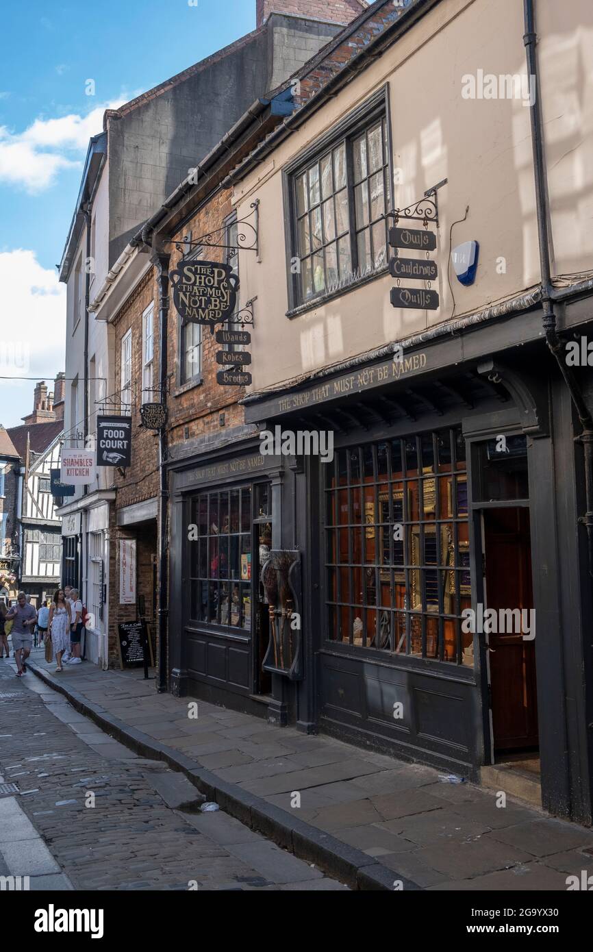 The Shambles, York, Yorkshire, with its timber clad buildings.once a ...