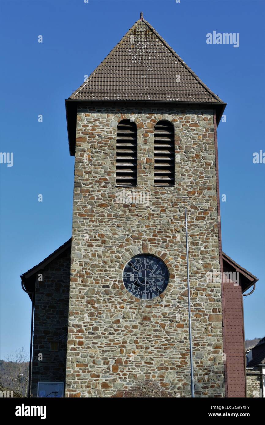 Churchtower At Simmerath-Rurberg / Eifel Stock Photo - Alamy