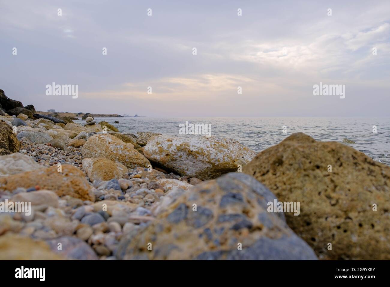Magical sunset background natural colours crashing wave Cyprus ...