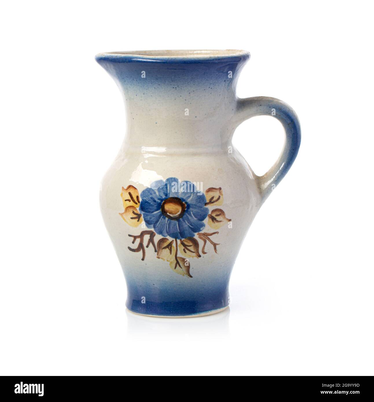Ceramic jug. Isolated on white background Stock Photo - Alamy
