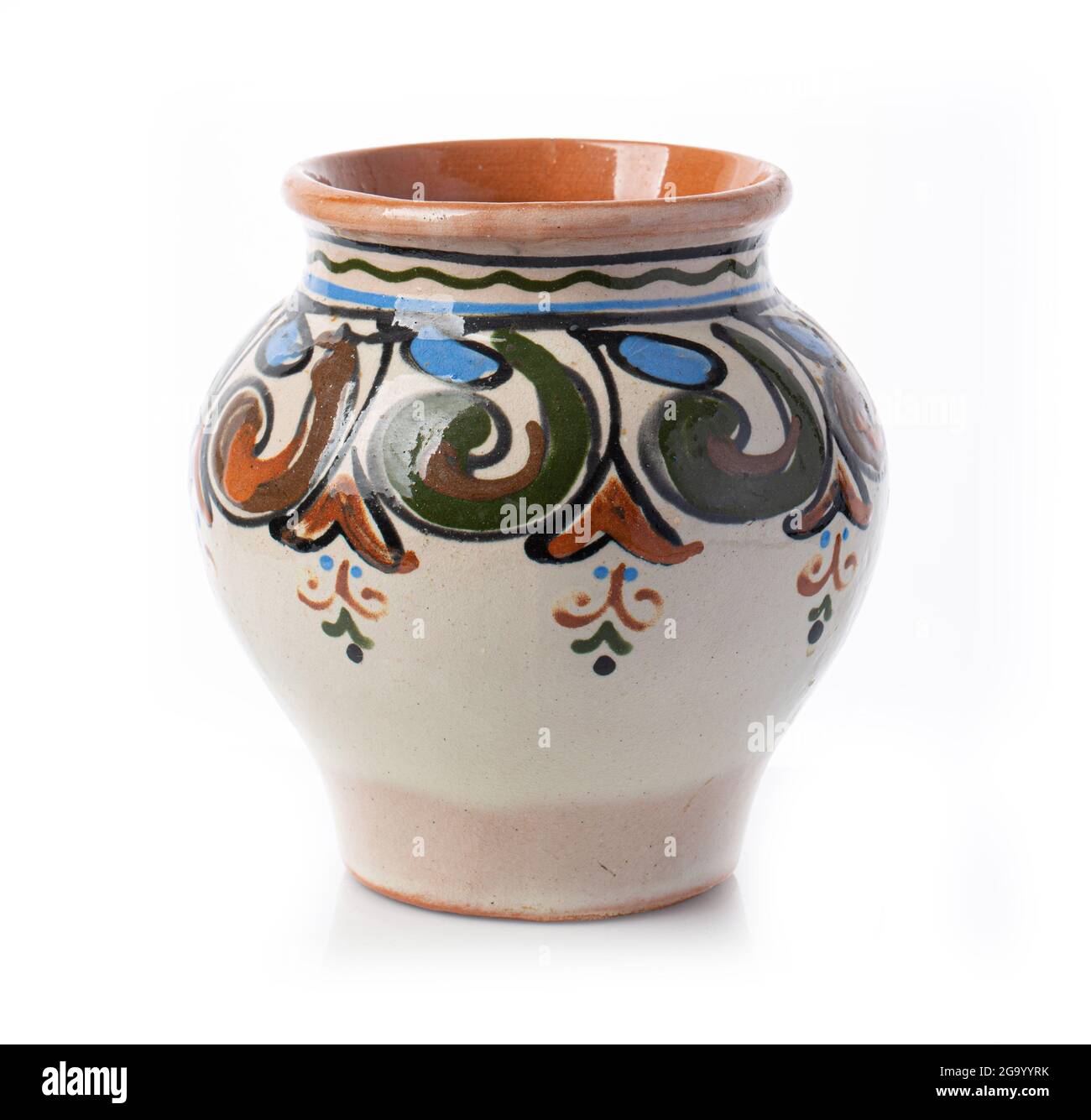 Ceramic jug. Isolated on white background Stock Photo - Alamy