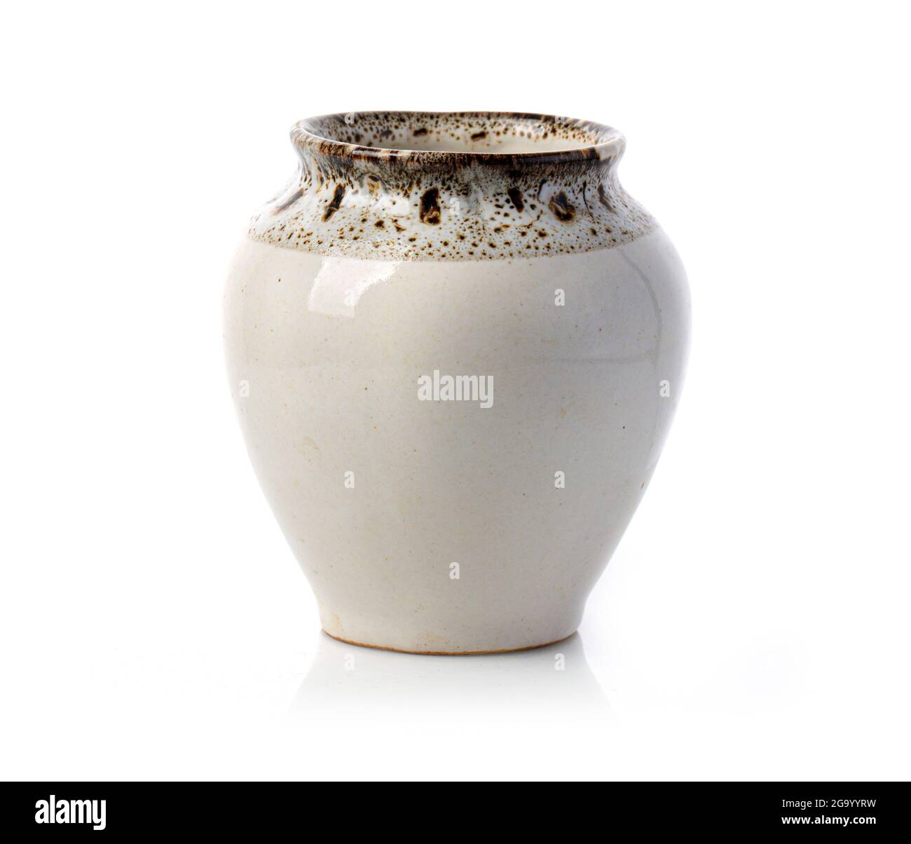 Ceramic jug. Isolated on white background Stock Photo - Alamy