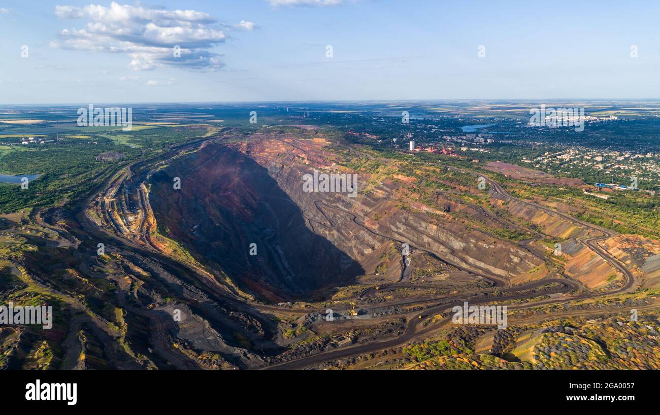 Iron Ore Quarry Open Mining Aerial View Stock Photo - Alamy
